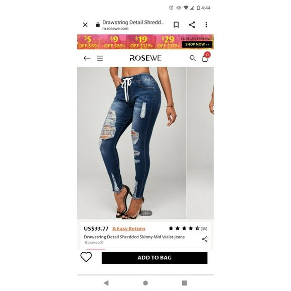 Rosewe | Jeans | Distressed Mid Rise Skinny Jeans With Adjustable Strap ...